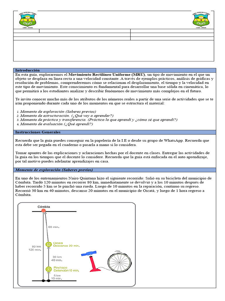 GUIA #2 DE FISICA 10° | PDF | Velocidad | Velocidad