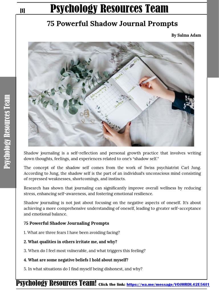 75 Powerful Shadow Journal Prompts | PDF | Shadow (Psychology) | Feeling