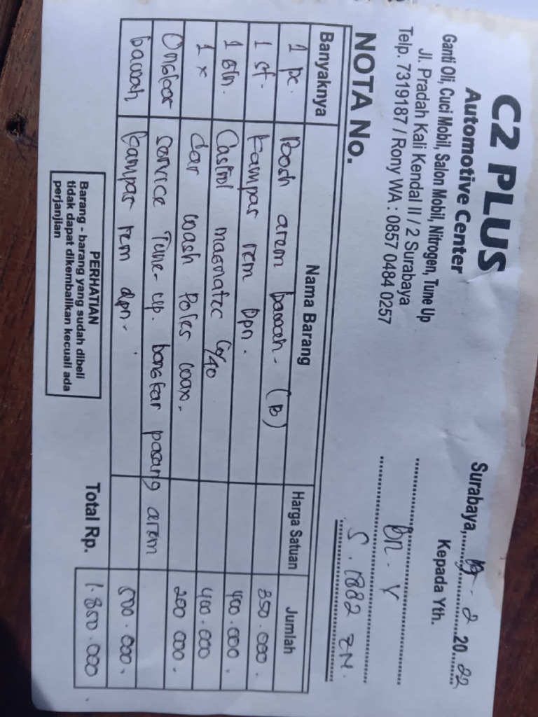 Servis Mobil | PDF