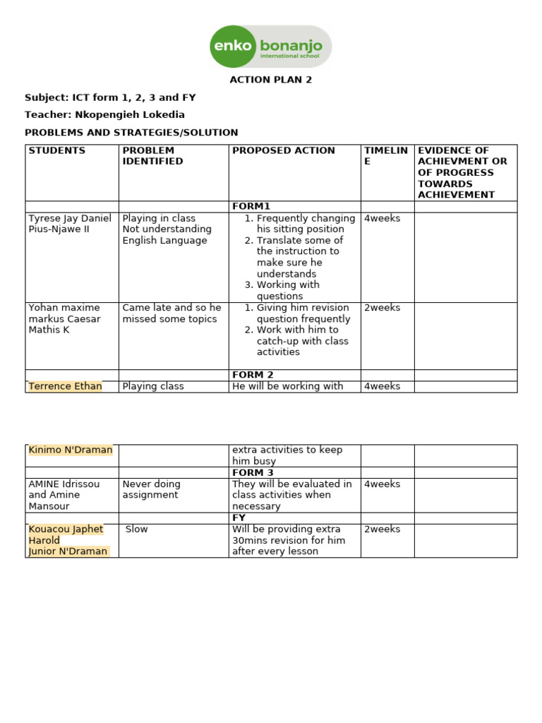 Action Plan | PDF