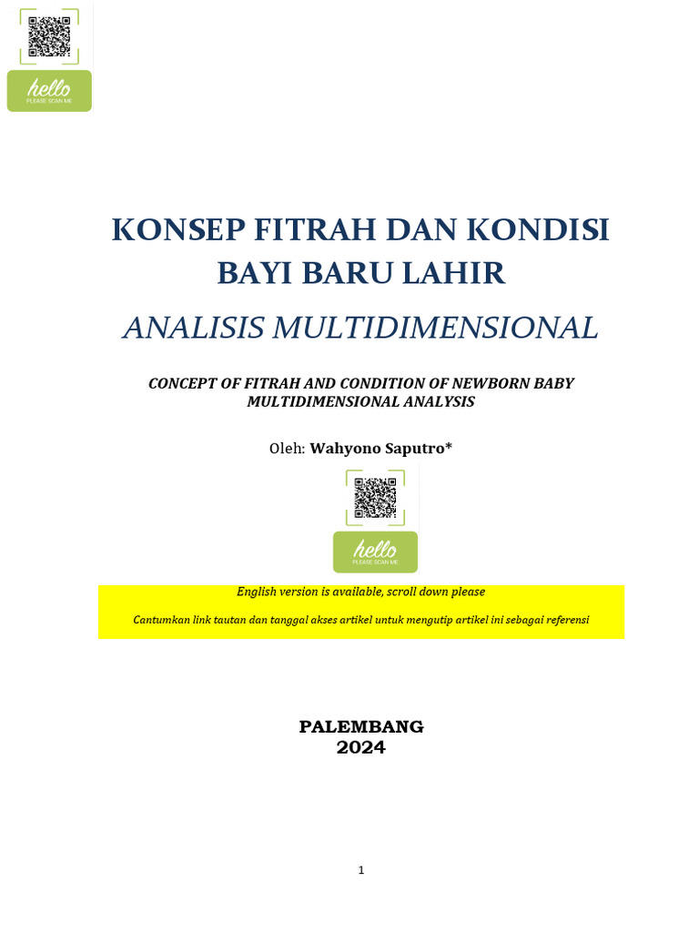 Fitrah Bayi: Analisis Multidimensional | PDF | Sains & Matematika