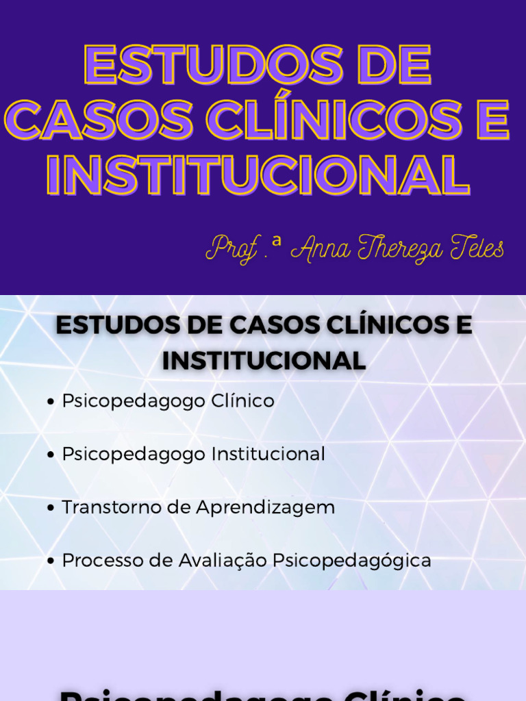 Slide Estudos de Casos Clínicos e Institucional - Compressed | PDF ...