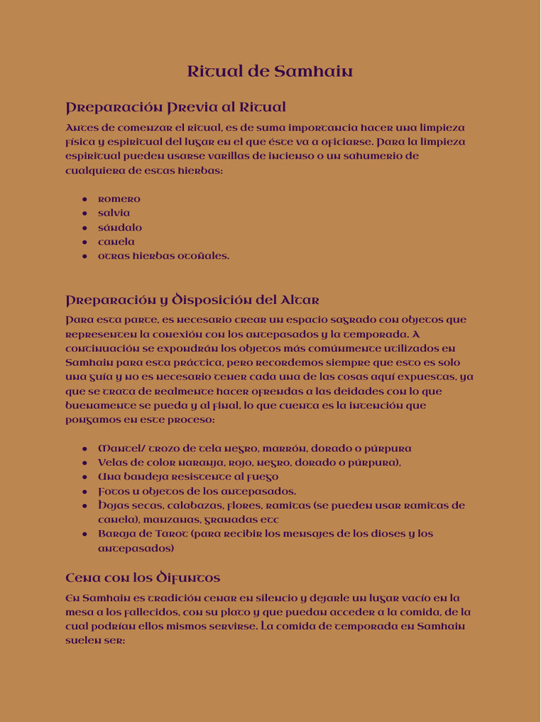 Ritual de Samhain | PDF | Rituales | Altar