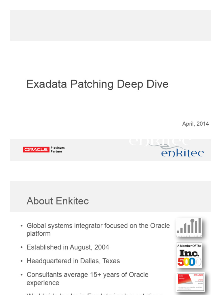Exadata Patching for Oracle Experts | PDF | Booting | Computer Engineering