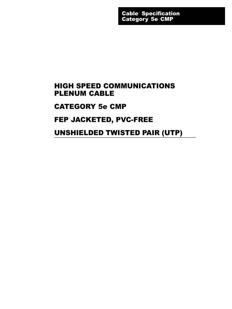 Cable Spec Reference | PDF | Electrical Engineering | Electronics