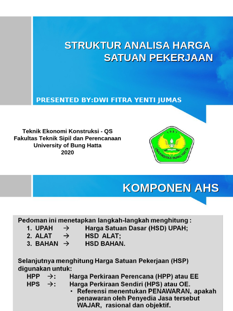 03 Struktur AHS Pekerjaan | PDF