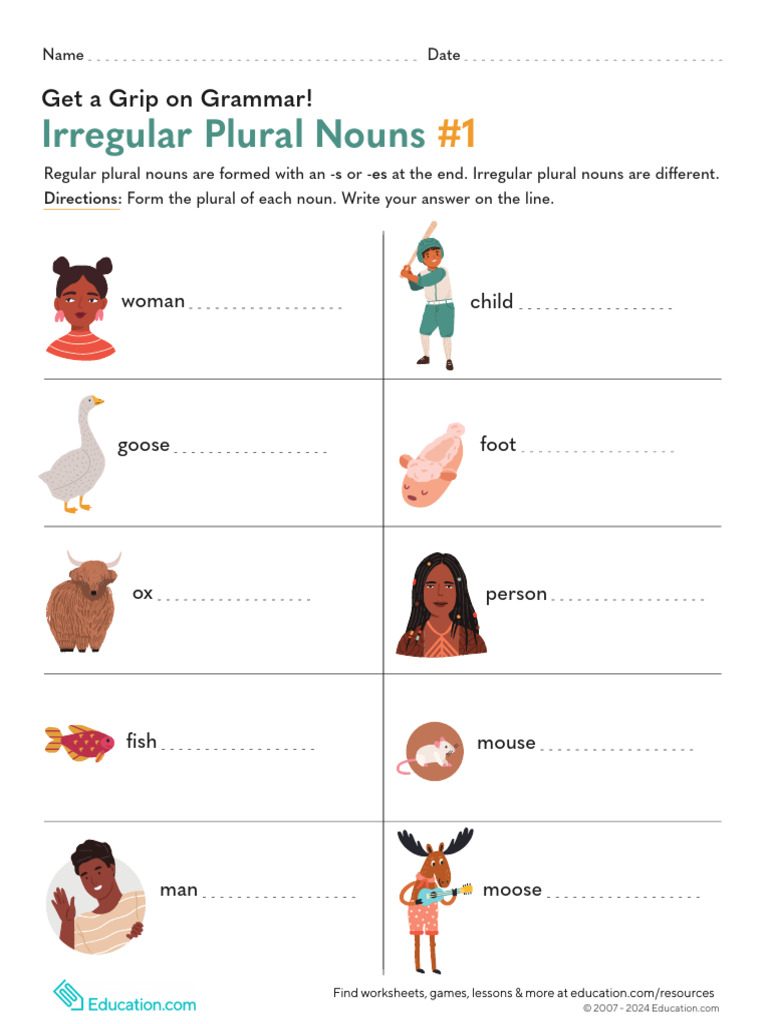 Grip Grammar Irregular Plural Nouns | PDF | Language Arts & Discipline