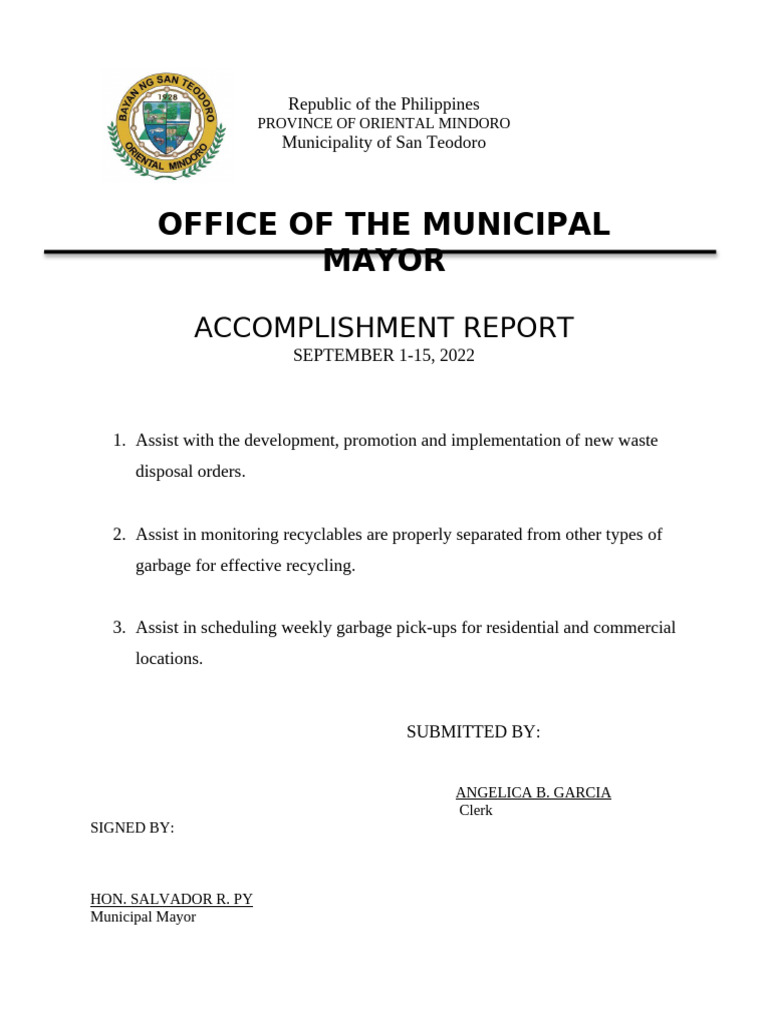 Accomplishment Report | PDF