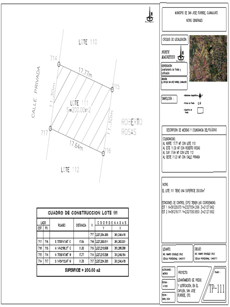 Lotificacion Capulin-Lote 111 | PDF