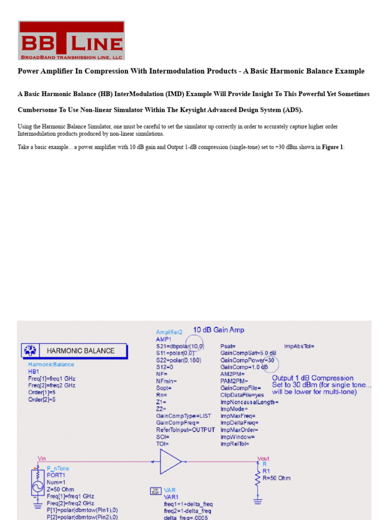 Harmonic-Balance-Intermodulation-IMD-ADS-Example | PDF | Information ...