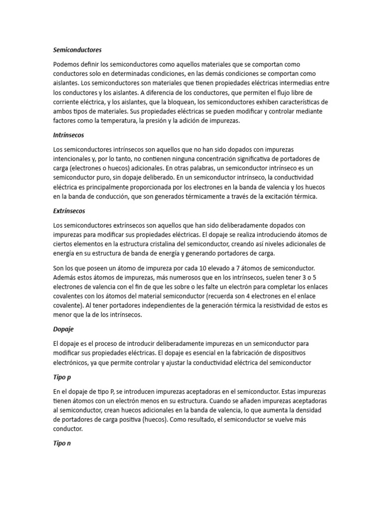 Presentación Ciencia y Tecnología de Materiales | PDF | Semiconductores | Dopaje (semiconductor)