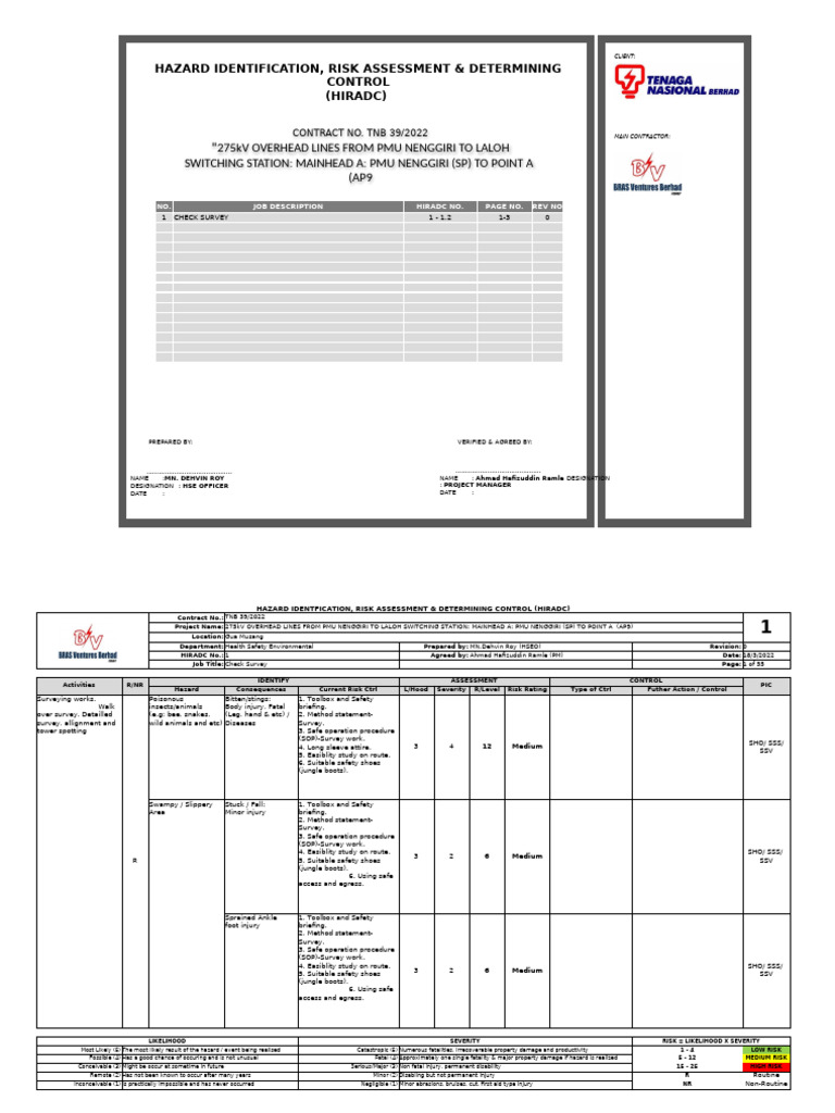 hiradc survey | PDF | Risk | Risk Assessment