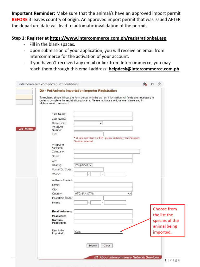 BAI Pet Import Intercommerce-Guide-062021 | PDF | Identity Document | Travel Visa