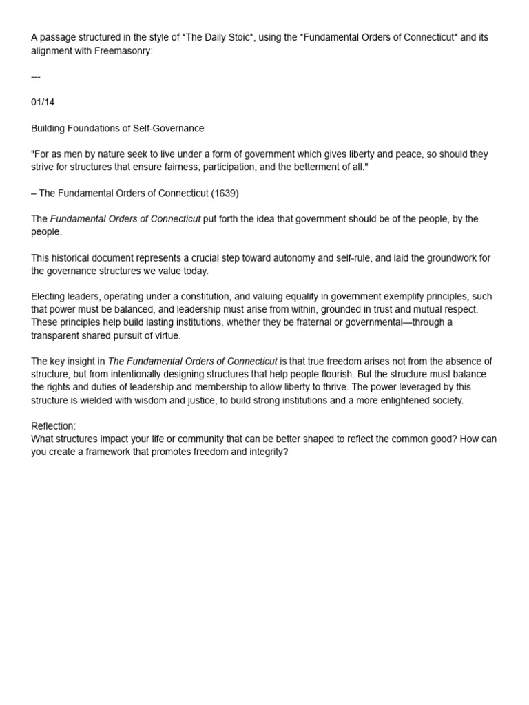 A Passage Structured in The Style of - The Daily Stoic-, Using The ...