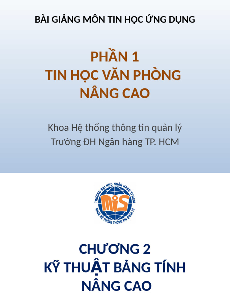 2018-THUD-C2 - Ky Thuat Bang Tinh Nang Cao | PDF