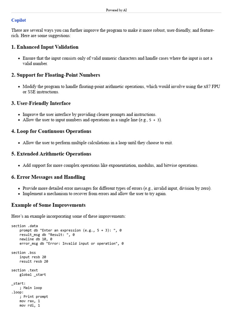 Calculator Assembly Copilot | PDF | Computing | Computer Programming