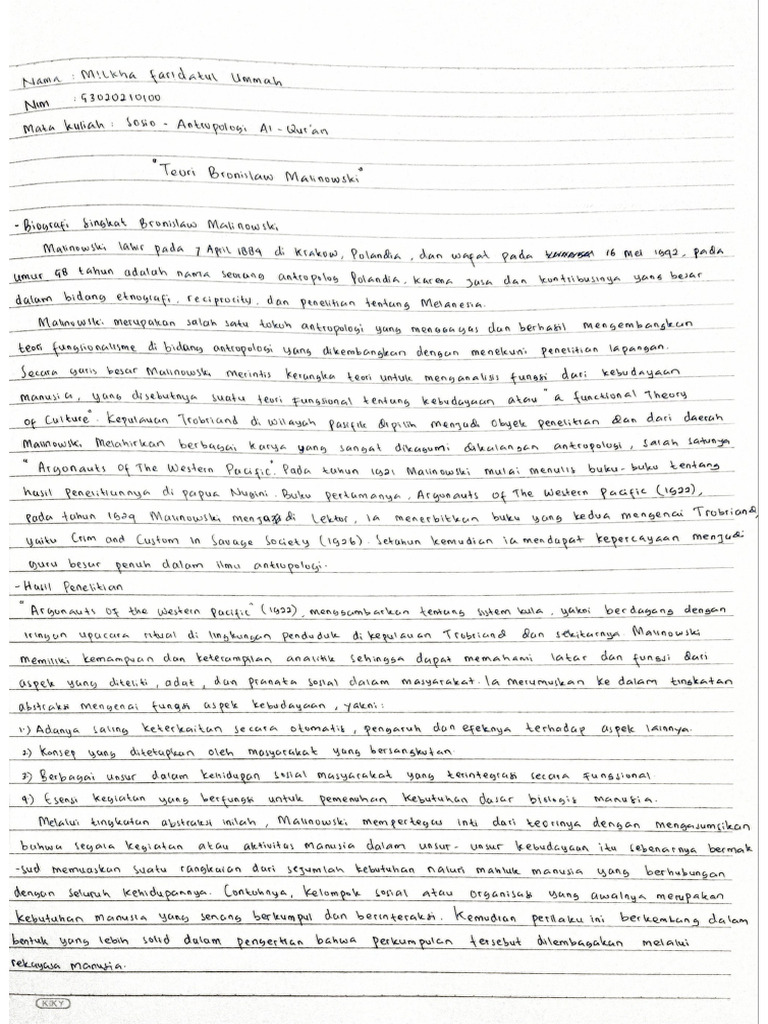 Teori Malinowski(1) | PDF