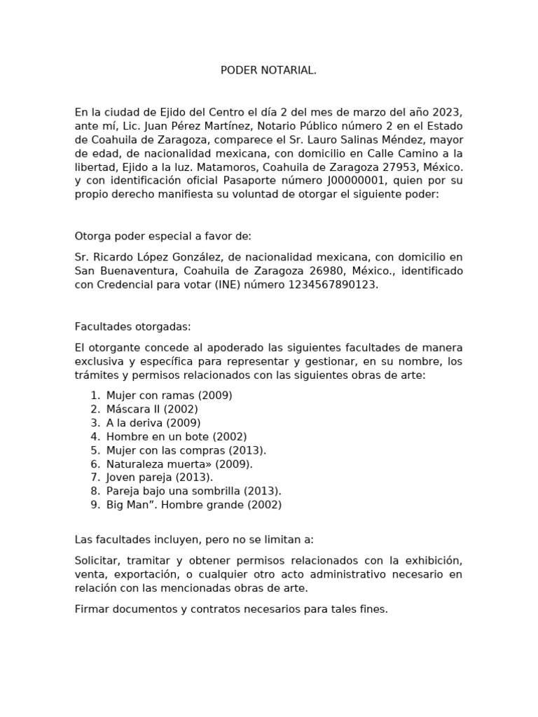 PODER NOTARIAL | PDF