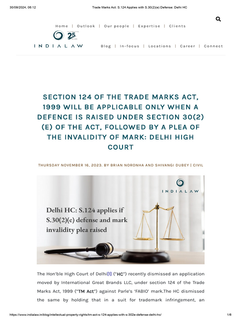 Trademark Defense: Delhi HC Ruling | PDF | Trademark | Lawsuit