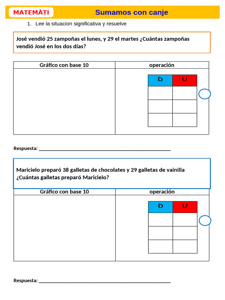 D2 A1 FICHA MAT. Sumamos Con Canje | PDF | Derecho | Autosuperación D2 A1 FICHA MAT. Sumamos Con Canje | PDF | Derecho | Autosuperación