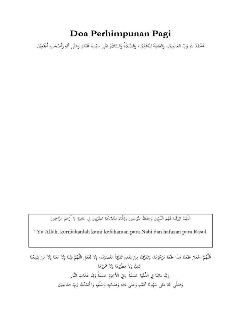 Doa Perhimpunan Pagi | PDF