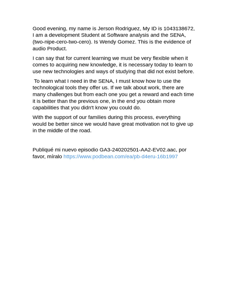 Audio GA3-240202501-AA2-EV02 | PDF