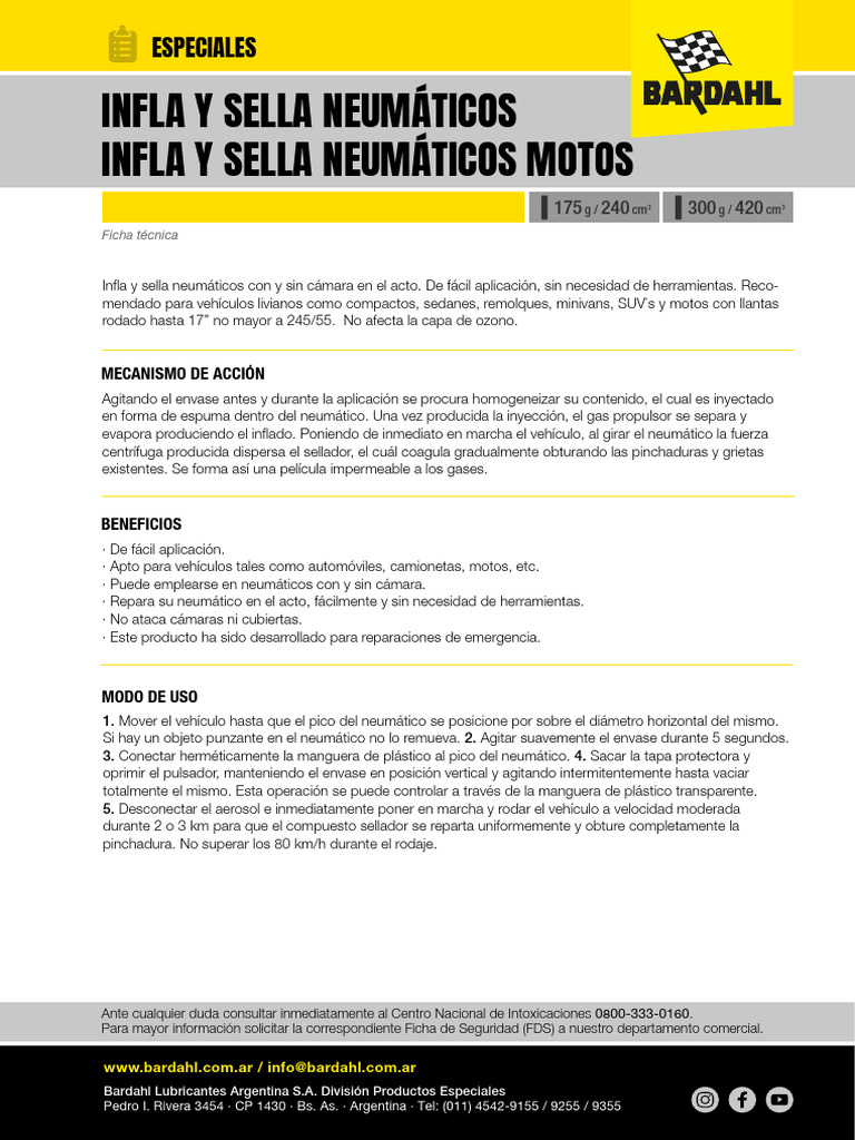 FT Infla y Sella Neumaticos - Compressed | PDF | Neumático