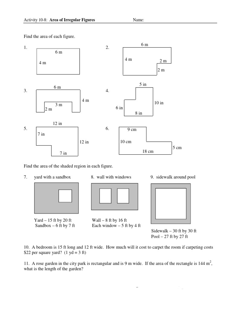 Area and Perimeter Grizz | PDF