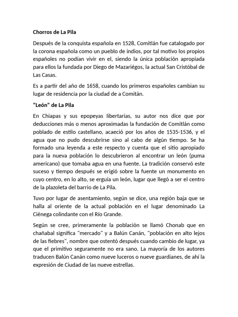 Chorros de La Pila | PDF