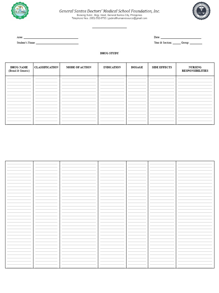 Drug Study | PDF | Pharmacology | Drugs
