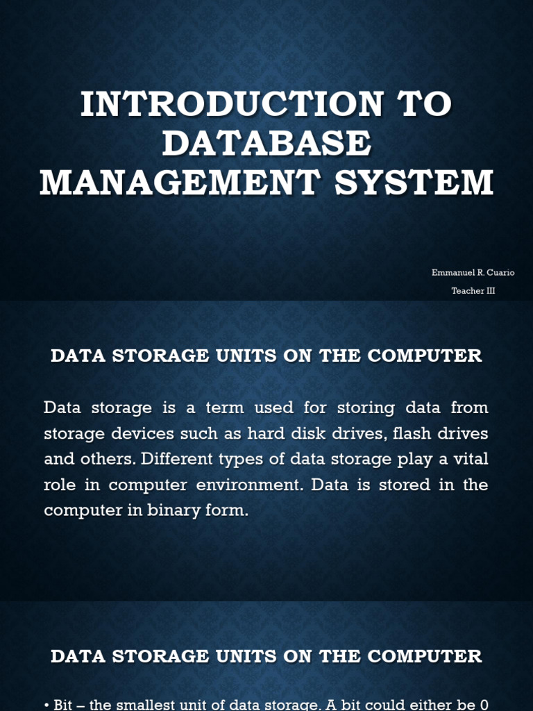 Introduction-to-Database-Management-System | PDF | Computer Data Storage | Data
