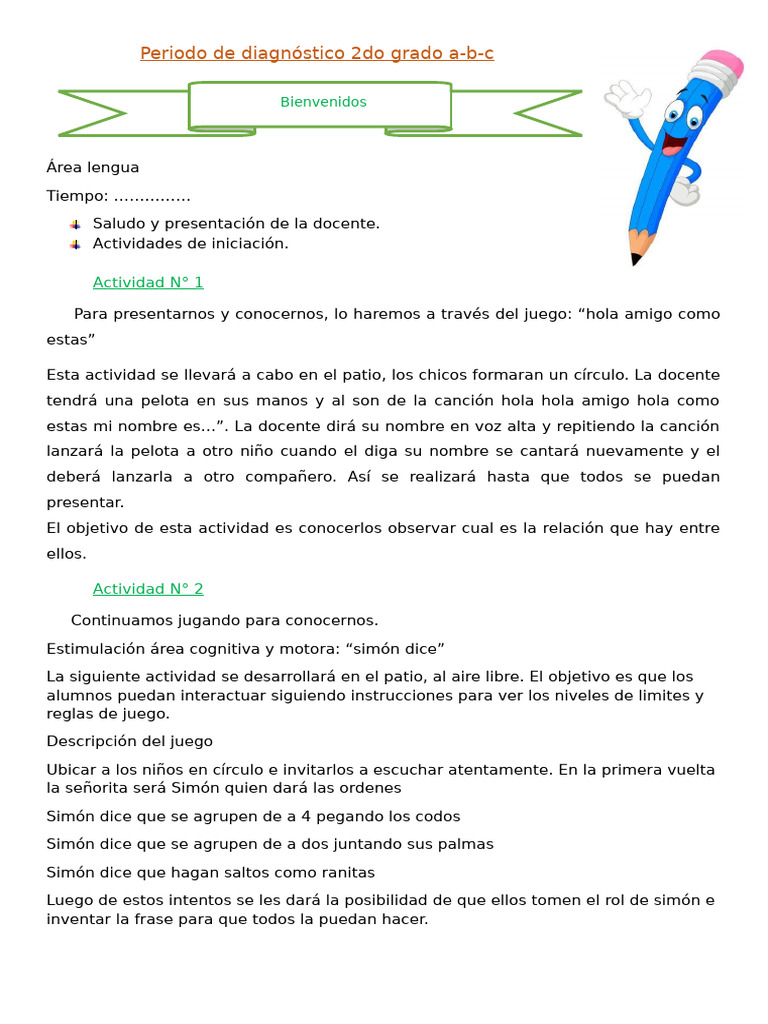 DIAGNOSTICO 2DO GRADO | PDF