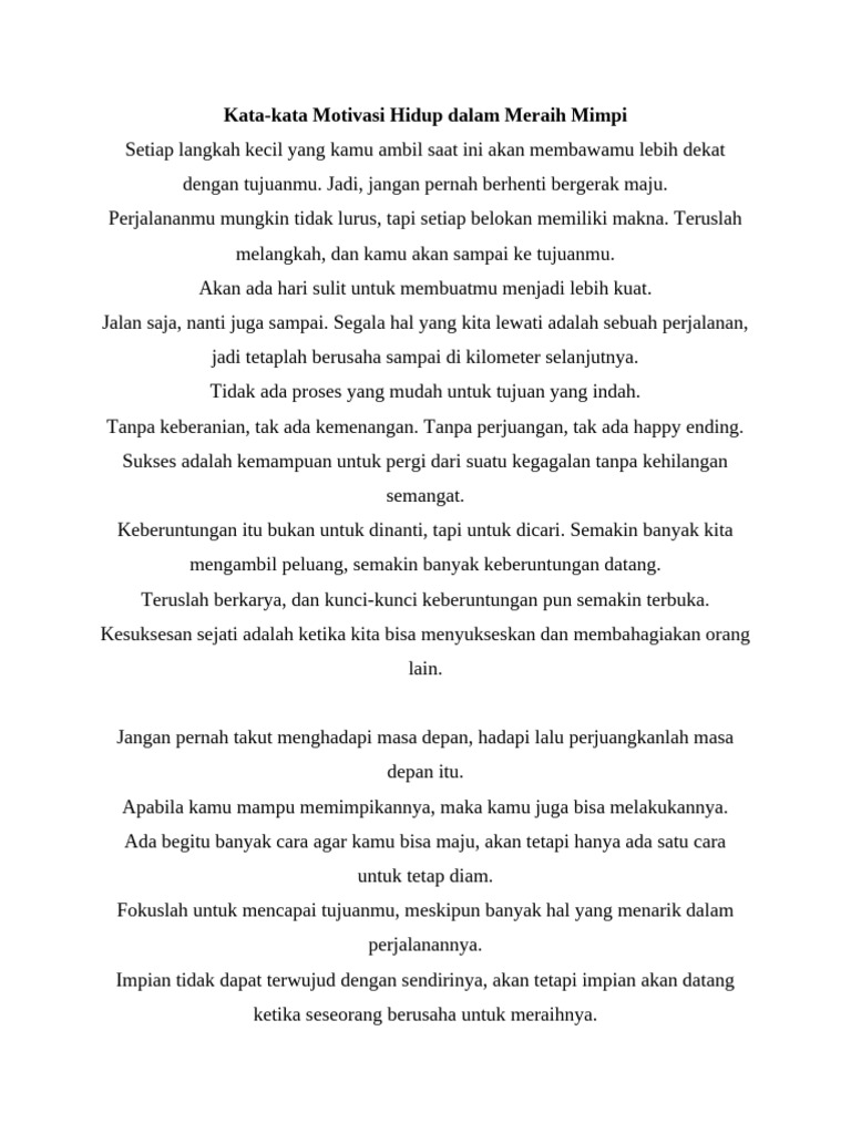 Motivasi Meraih Mimpi dan Impian | PDF | Pengembangan Diri
