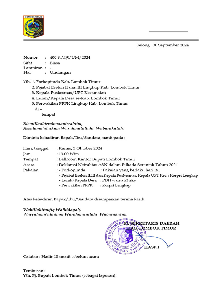 213 - Deklarasi Netralitas Asn Dalam Pilkada 2024 | PDF