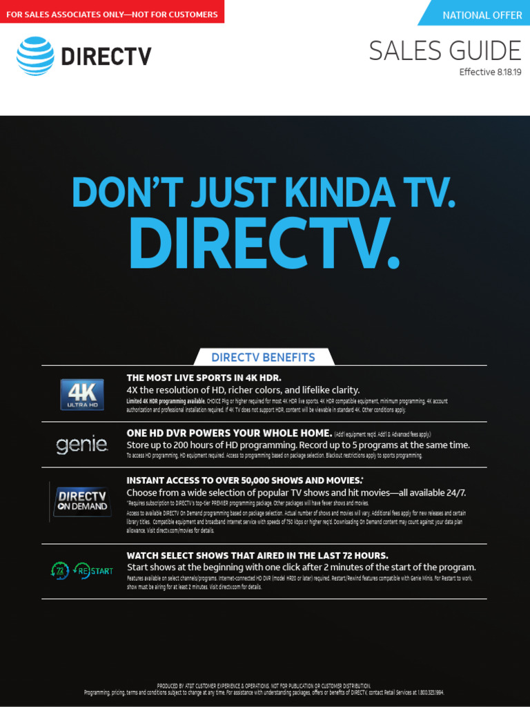 DTV Sales Guide | PDF | Direc Tv | Broadcasting Companies Of The United ...