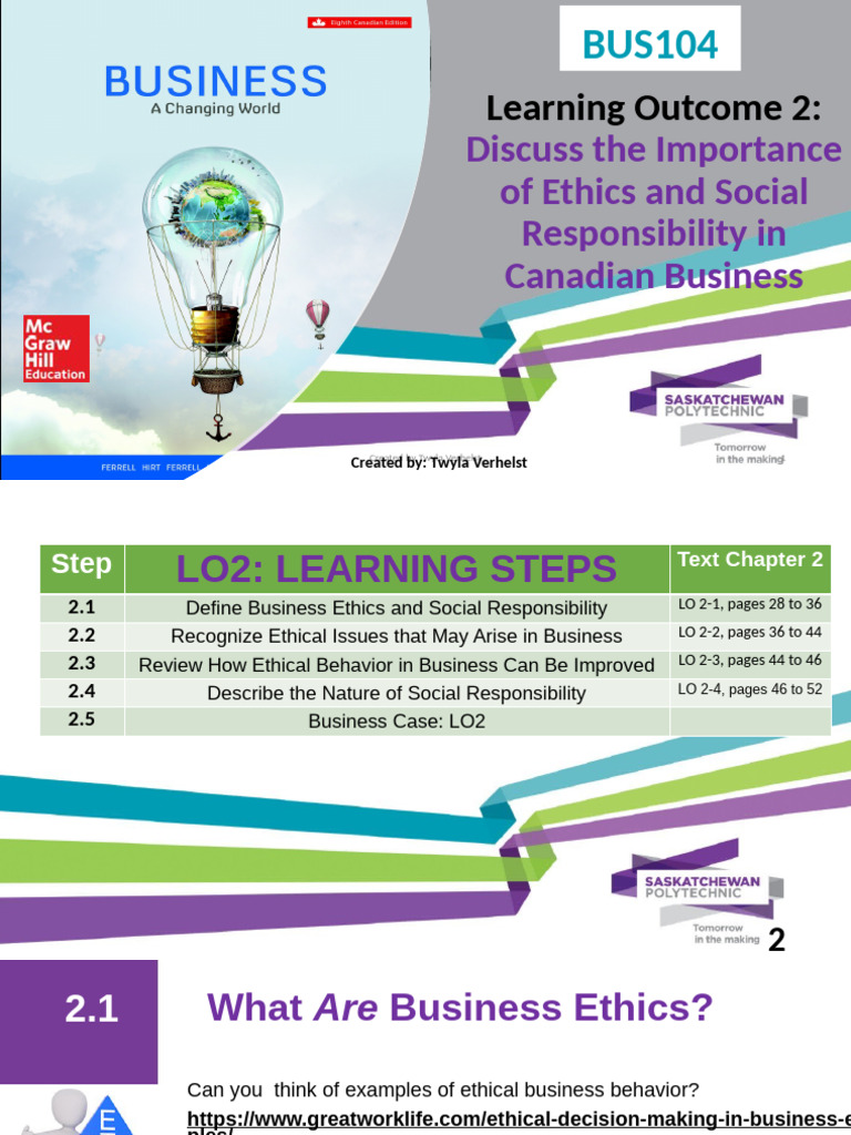 Bus104 Lo2 PPT Student | PDF | Bullying | Business Ethics