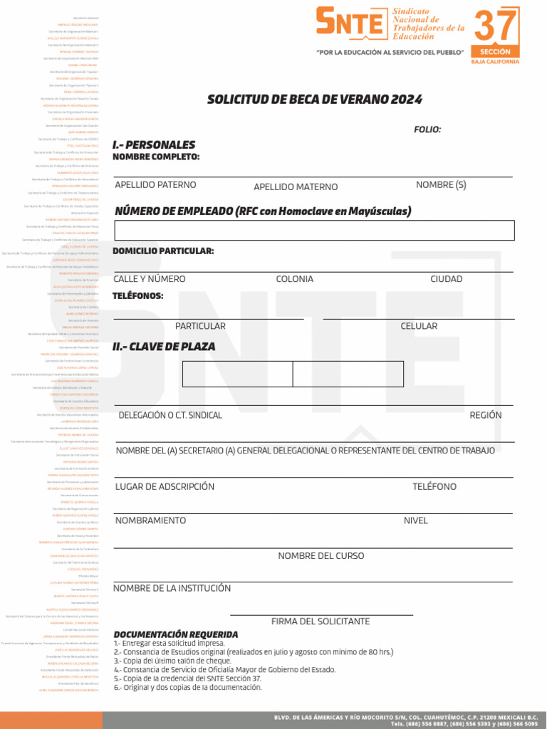 Formato de Solicitud de Beca | PDF