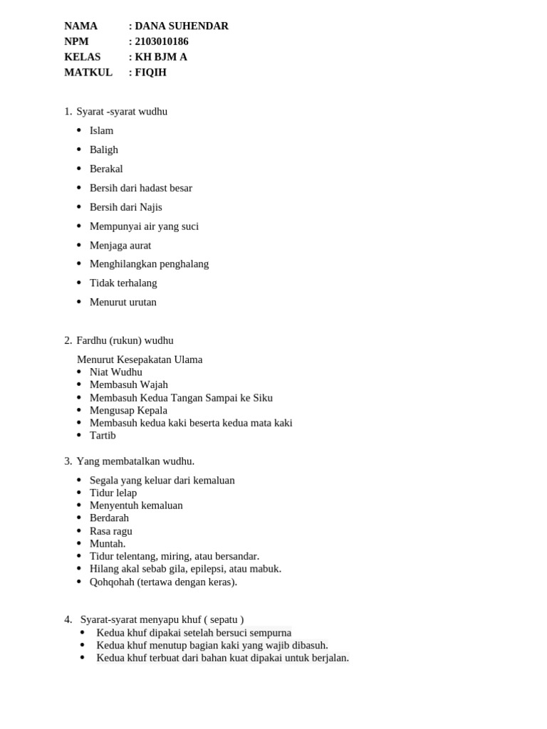 Uts Dana Suhendar Fiqih | PDF