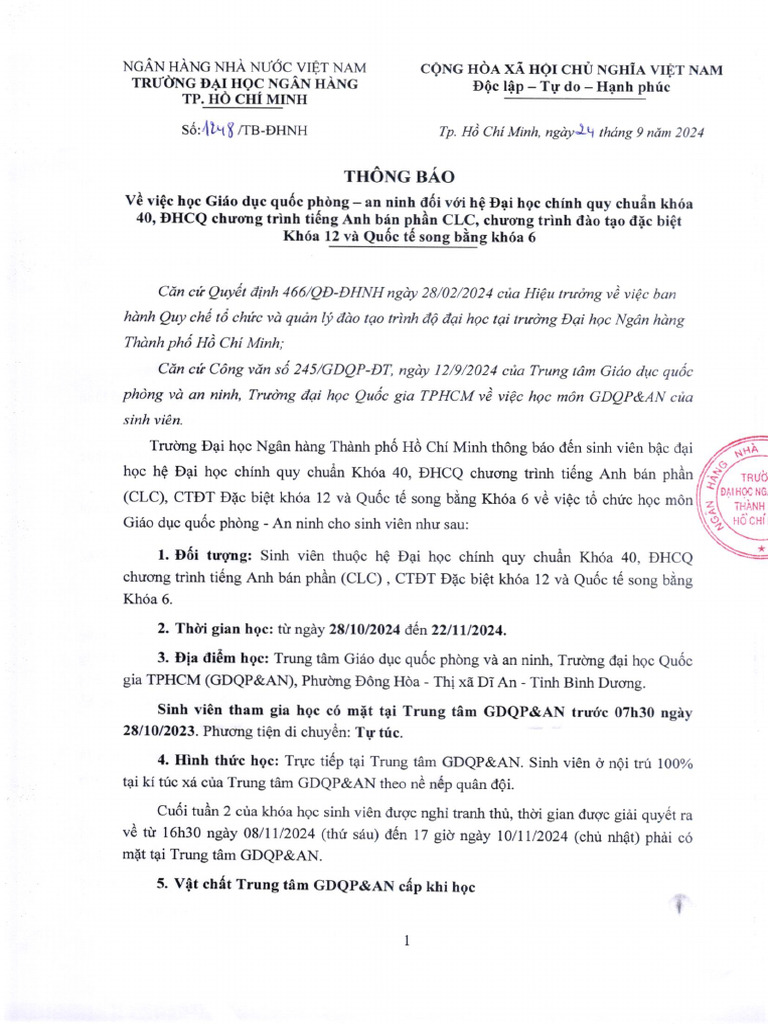 1248.24 TB V.V Hoc Giao Duc Quoc Phong - An Ninh D.V Cac He DHCQ | PDF