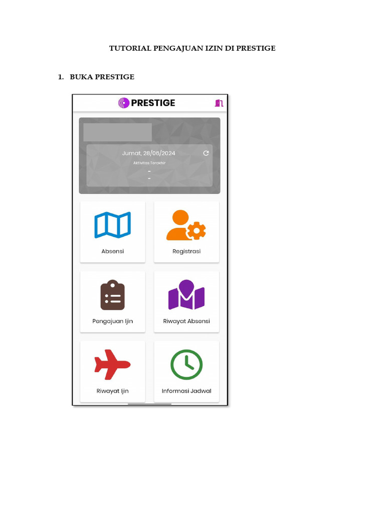 TUTORIAL PENGAJUAN IZIN DI PRESTIGE | PDF
