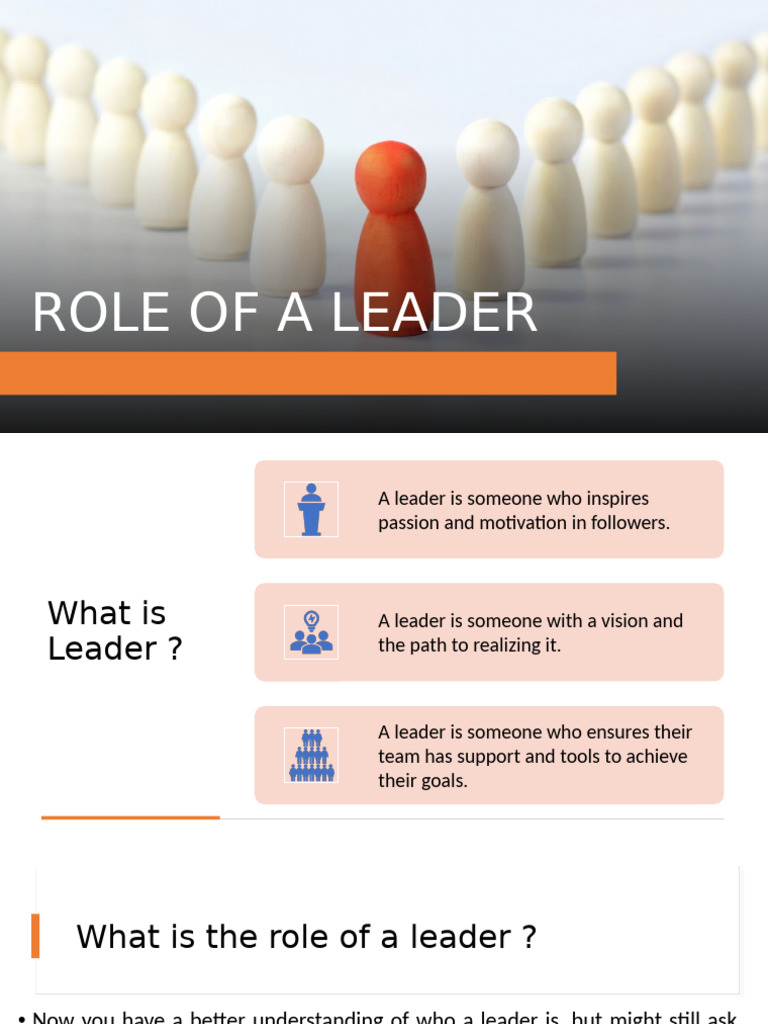 role of leader | PDF | Goal | Leadership