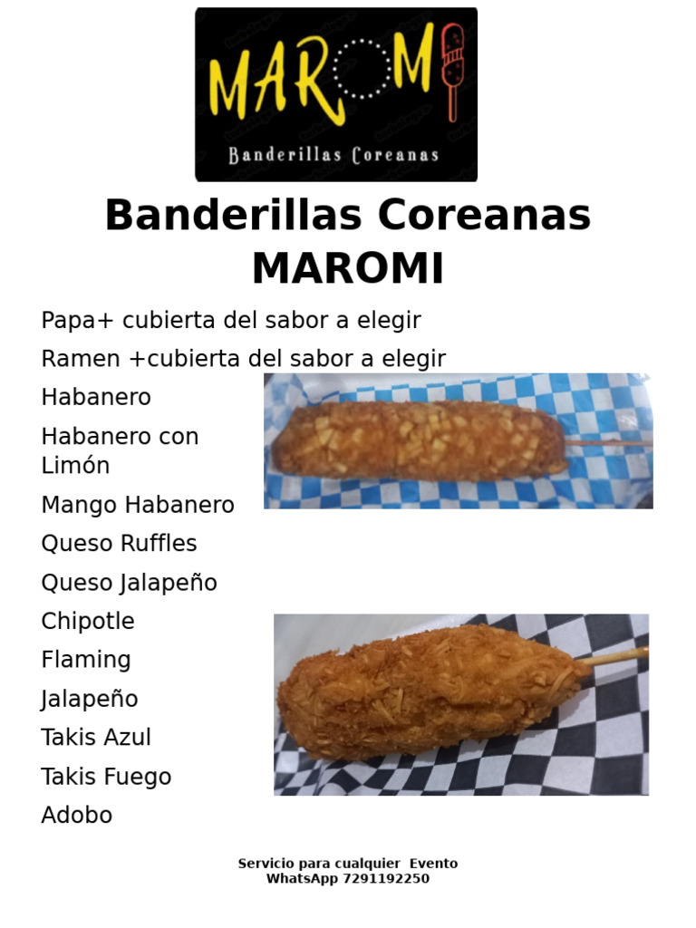 Banderillas Coreanas MAROMI | PDF | Cocina, comidas y vino
