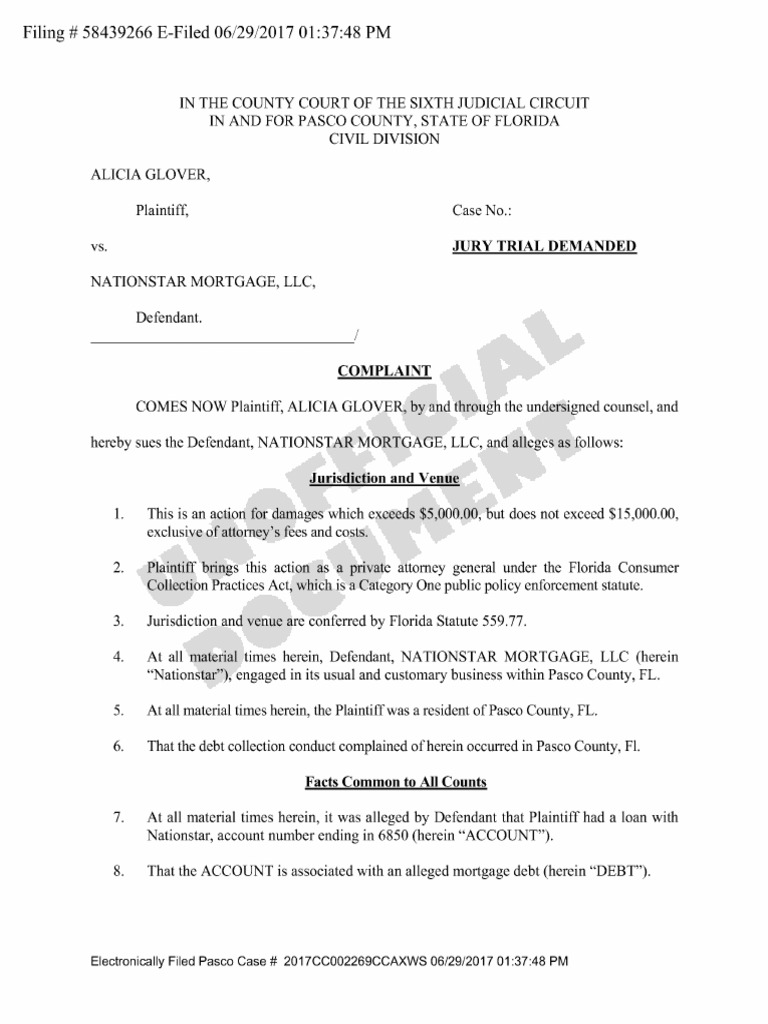 Complaint Against Nationstar | PDF