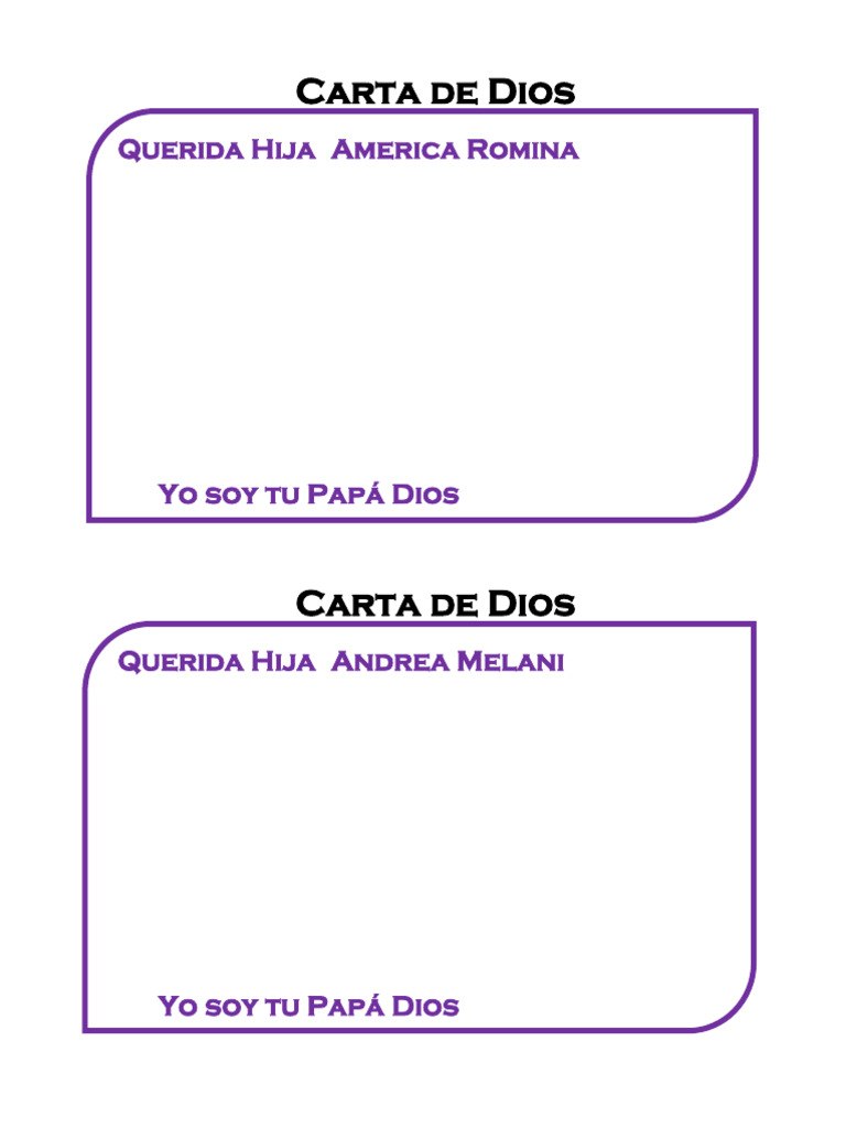 Carta de Dios Personalizada PDF | PDF | Concepciones de dios | Dios
