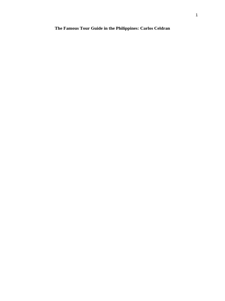 Who Is The Famous Tour Guide in The Philippines | PDF | Philippines ...