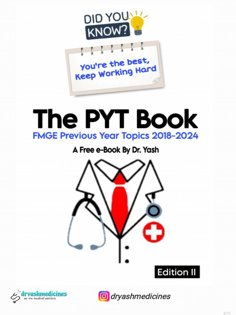 The Pyt Book Fmge 2024 by DR Yash | PDF