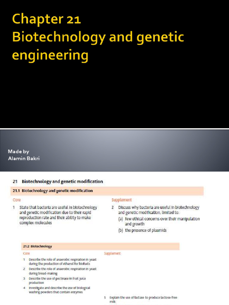 Biotechnology and Genetic Engineering Overview | PDF | Bacteria ...