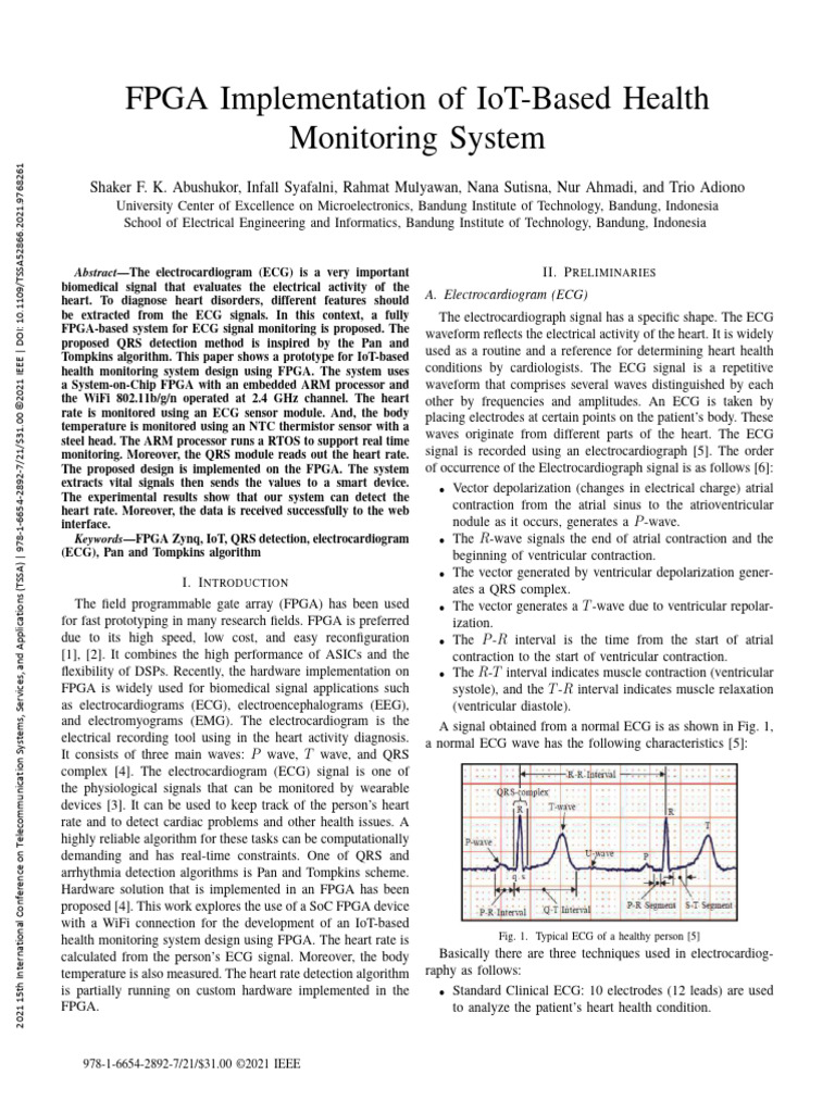 FPGA_Implementation_of_IoT-Based_Health_Monitoring_System | PDF | Electrocardiography | Analog ...