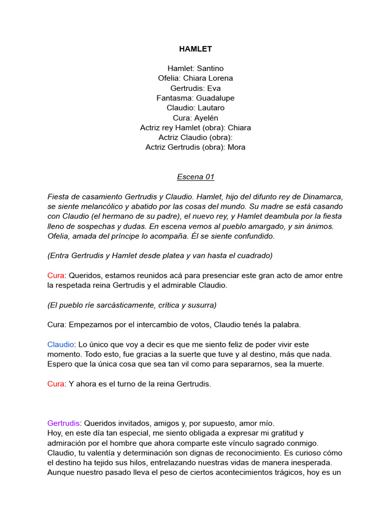 Hamlet Guión | PDF | Aldea