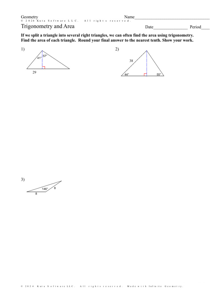 Trigonometry and Area | PDF